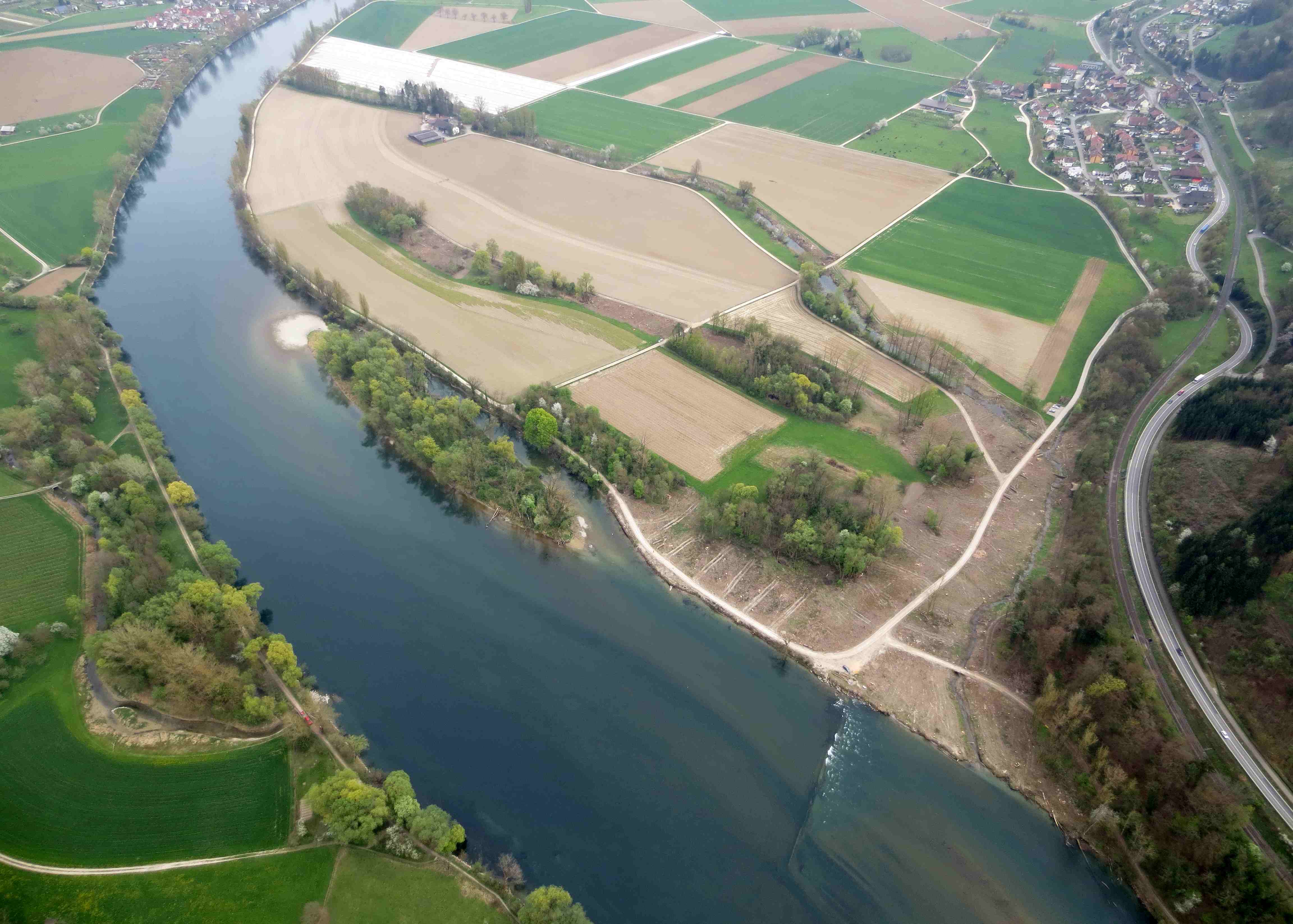 Bestandsaufnahme mit Drohne, Auenrenaturierung Chly Rhy | Emch+Berger