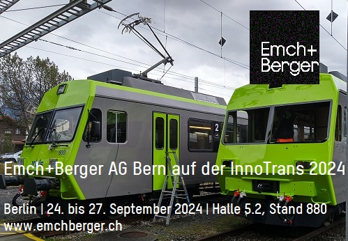 Emch+Berger AG Bern ist vom 24. bis 27. September auf der InnoTrans 2024 in Berlin | Emch+Berger